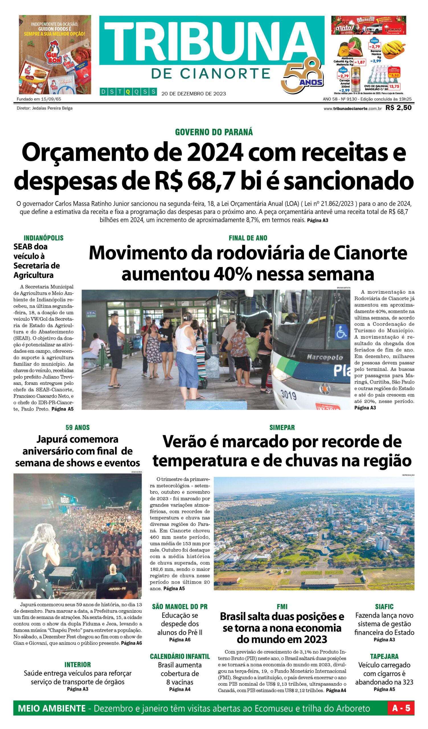 CAPA 20_12_2023 - Tribuna de Cianorte